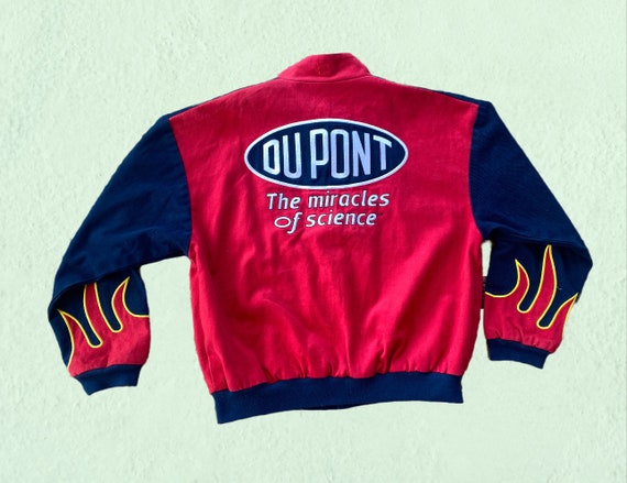 Vintage Dupont NASCAR Flames Racing Jacket Size Large… - Gem