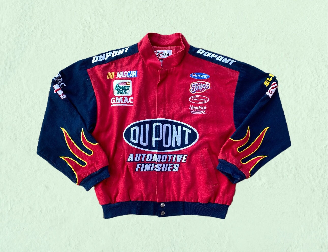 Vintage Dupont NASCAR Flames Racing Jacket Size Large Vintage - Etsy