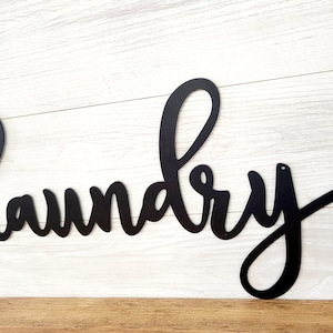 Laundry Cursive Word Sign | Farmhouse Style Laundry | Home Decor ...