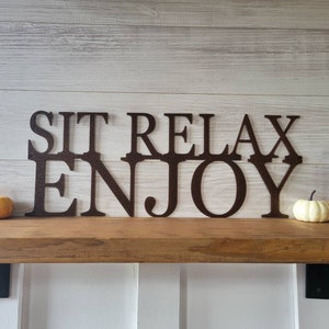 Sit Relax Enjoy Outdoor Metal Wall Art | Outdoor Wall Decor | Pool ...