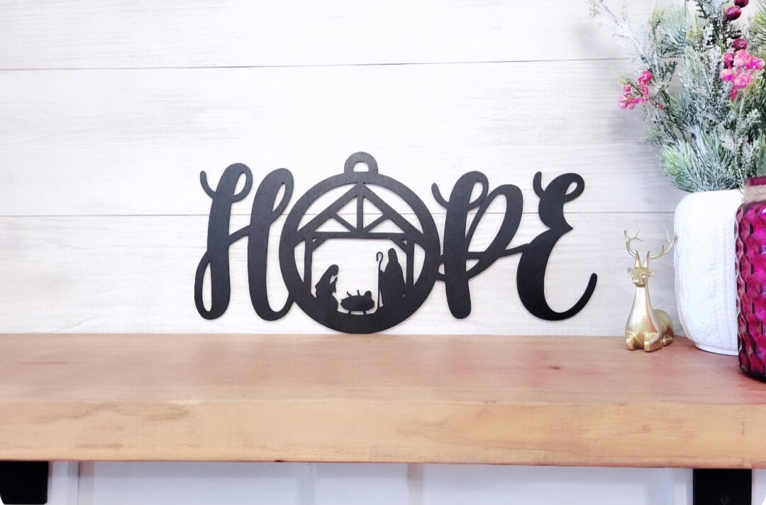 Hope Nativity Sign | Christmas Natvity Sign | Metal Hope Sign ...