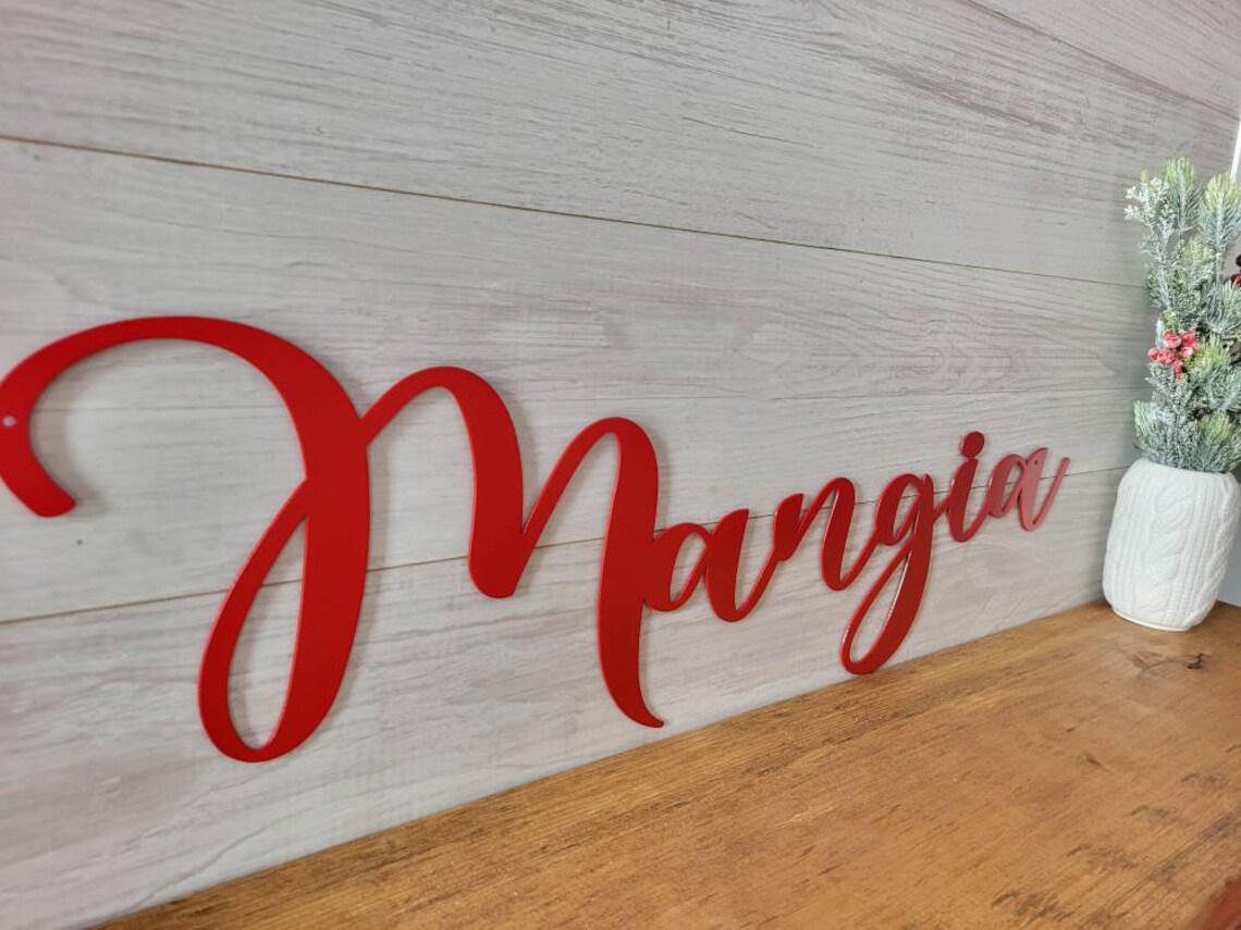 Mangia Sign | Mangia Metal Sign | Eat Sign | Mangia Tutti | Kitchen ...