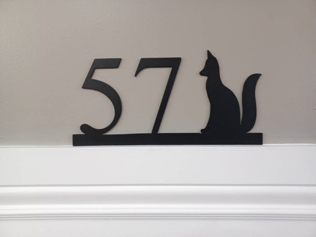 Custom Fox Address Sign | Modern Fix House Numbers Sign | Metal Fox ...