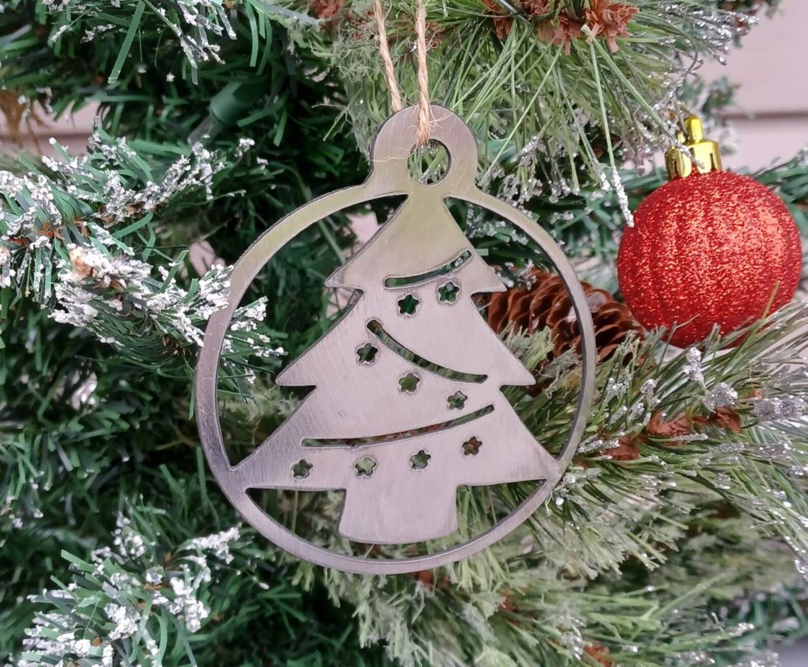 Metal Christmas Tree Ornament Sets Laser Cut Tree Ornament - Etsy