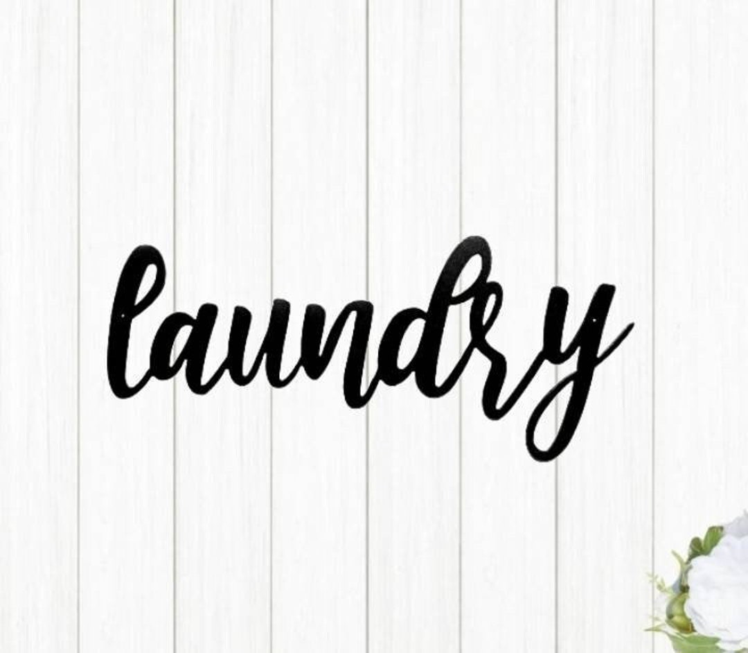 Laundry Cursive Word Sign | Farmhouse Style Laundry | Home Decor ...