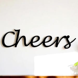 Cheers Sign | Metal Cheers Sign | Script Cheers Sign | Script Font Bar ...
