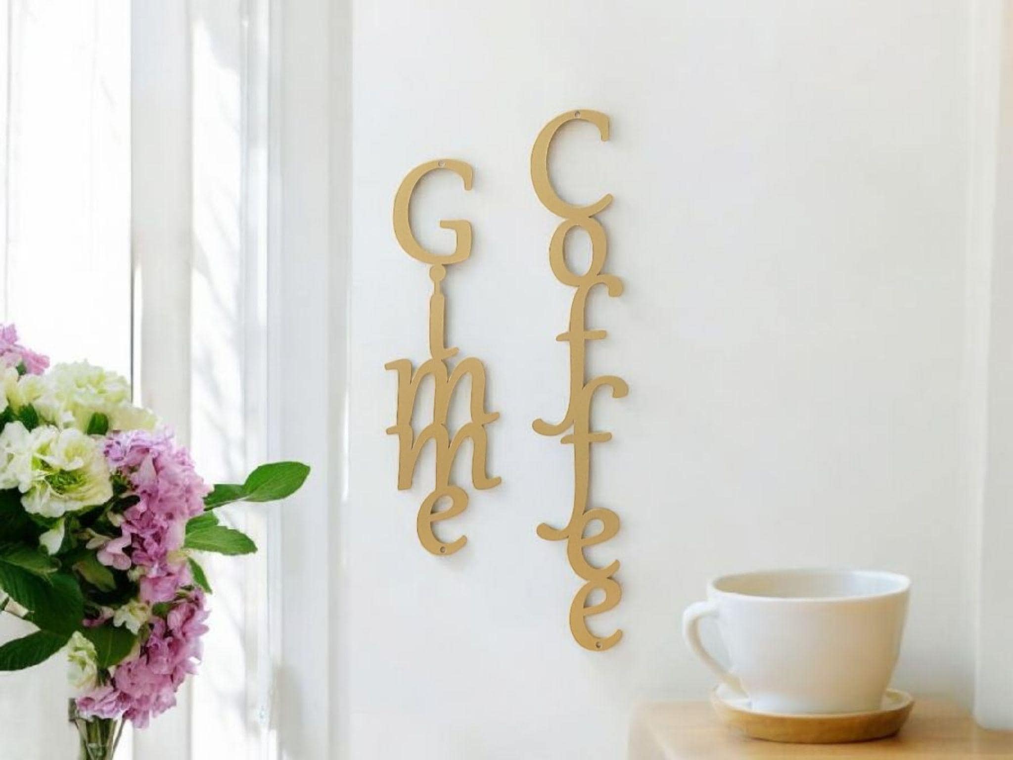 Vertical Coffee Bar Sign | Kitchen Decor | Coffee Metal Art | Metal ...