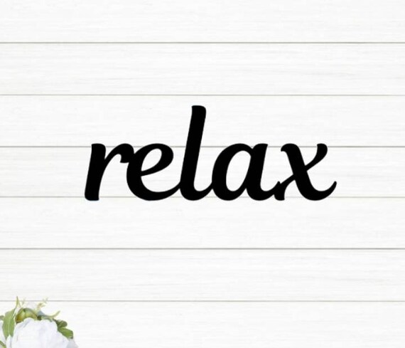 Relax Sign Bathroom Decor Sign Cursive Metal Word Restroom | Etsy