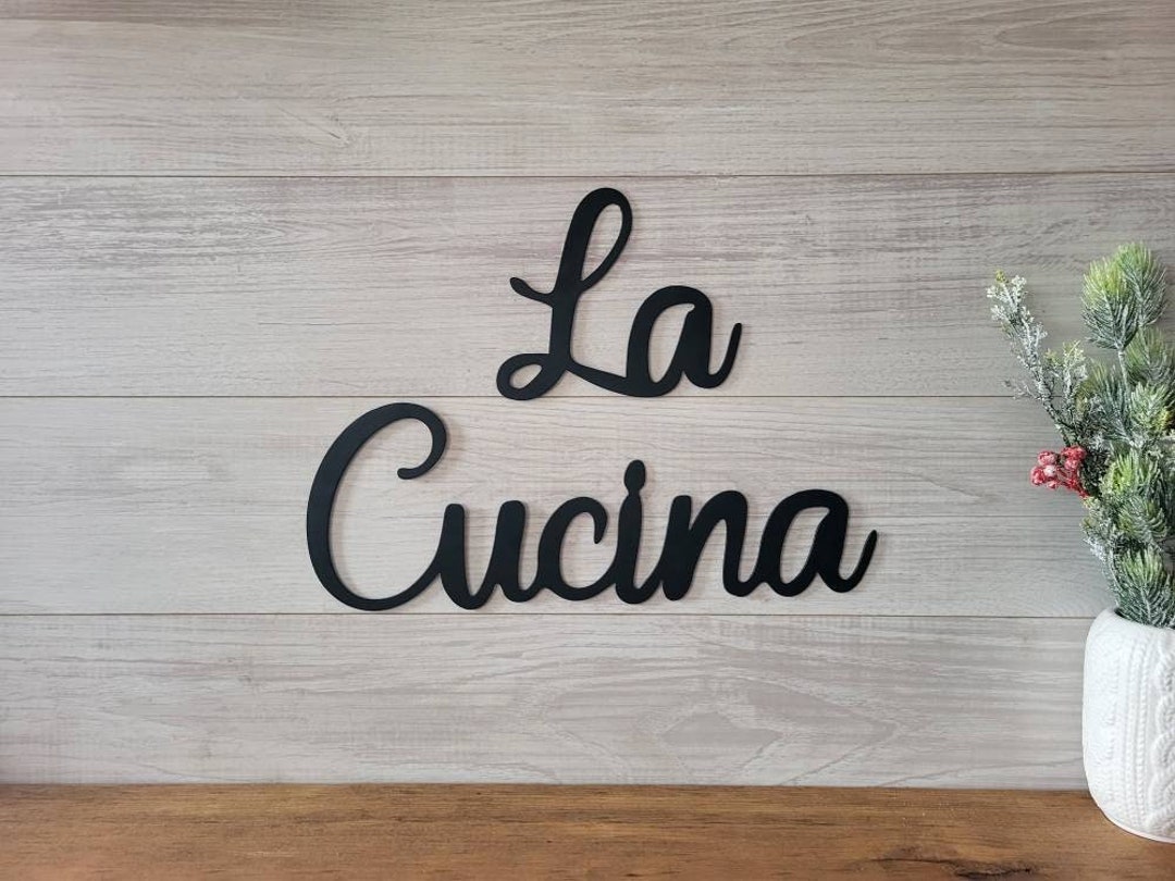 La Cucina Sign La Cucina Metal Sign Homemade Sign Kitchen Decor Cursive ...