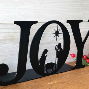 Metal Joy Sign Nativity Sign Christian Nativity Manger - Etsy