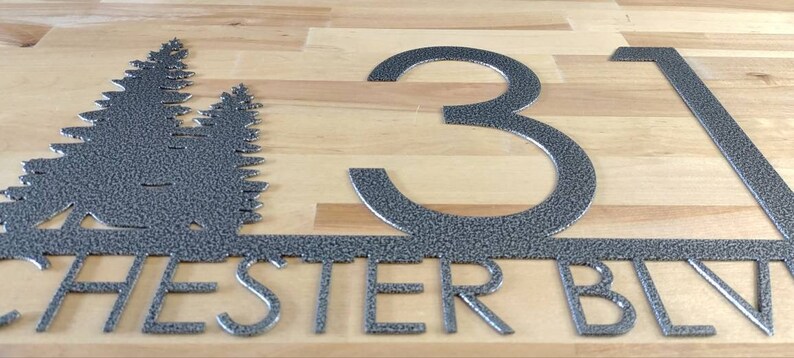 Rustic Address Sign Pine Tree Sign House Numbers Metal - Etsy