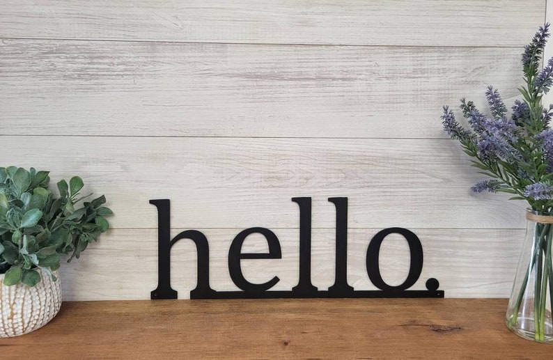 Hello Metal Sign Hello Entryway Sign Hello Metal Word - Etsy