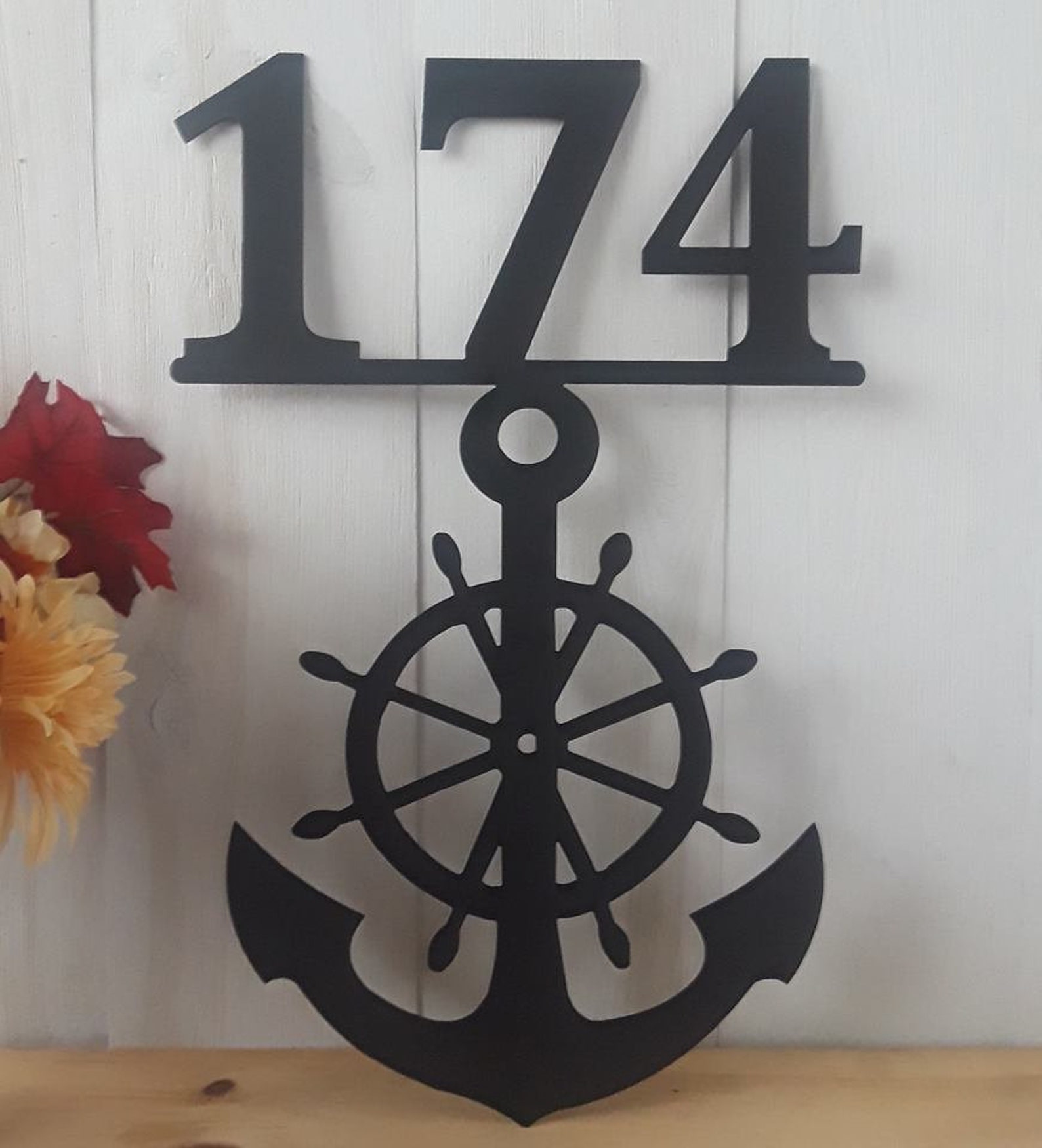 Anchor Address Sign Nautical House Numbers Steel Lake Ocean | Etsy