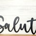 Salute Sign Metal Salute Sign Script Salute Sign Steel Salute Sign - Etsy