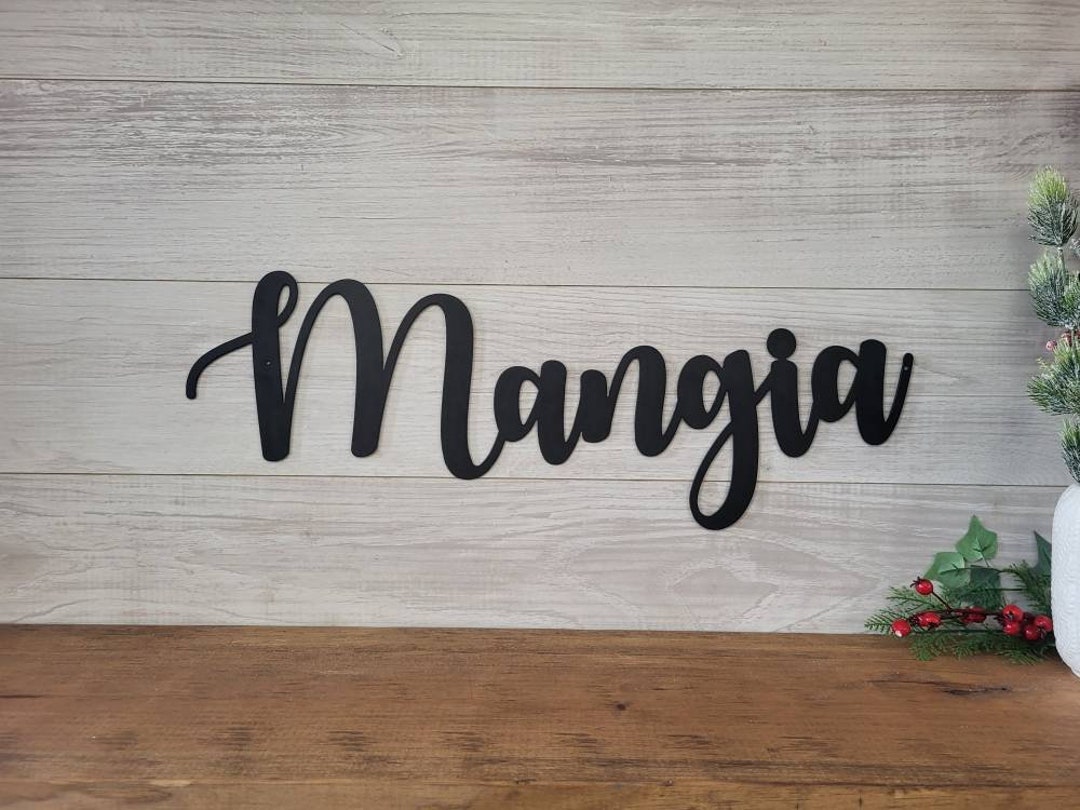 Mangia Sign Mangia Metal Sign Italian Kitchen Decor Eat - Etsy