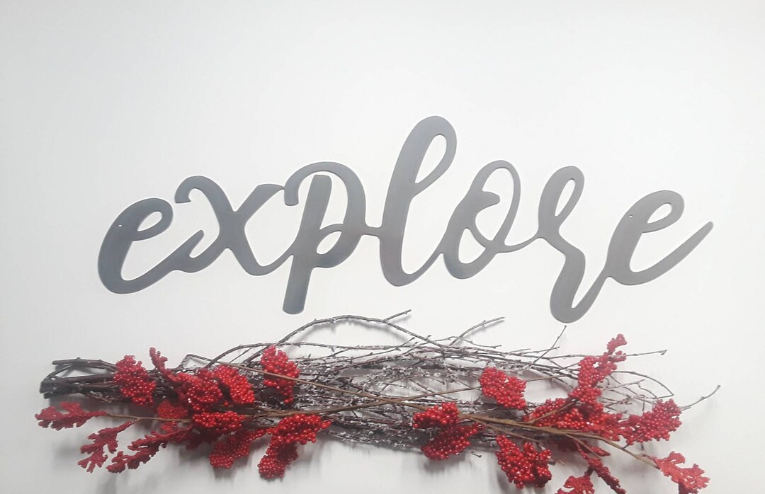 Explore Sign World Traveler Home Decor Cursive Explore Sign Adventure ...