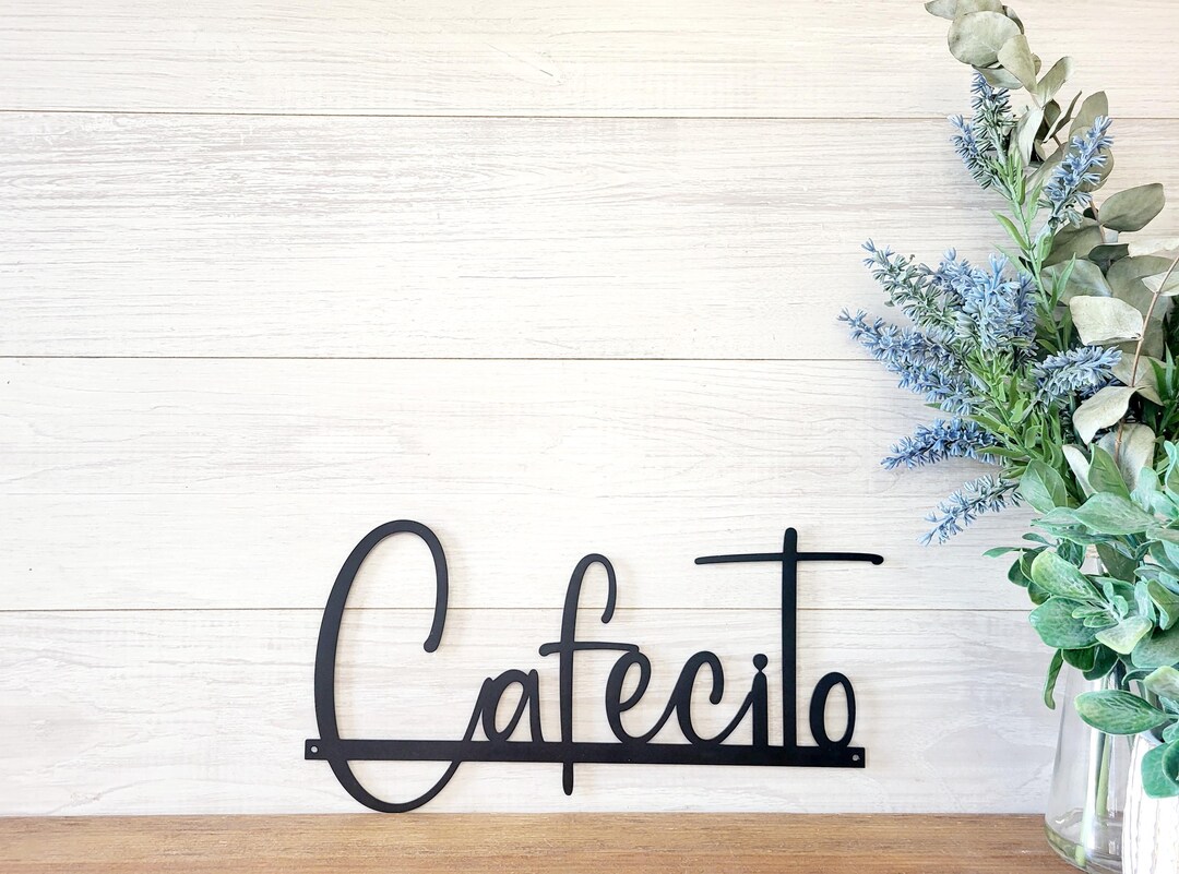 Cafécito Sign | Metal Coffee Bar Sign | Spanish Cafecito Sign | Metal ...