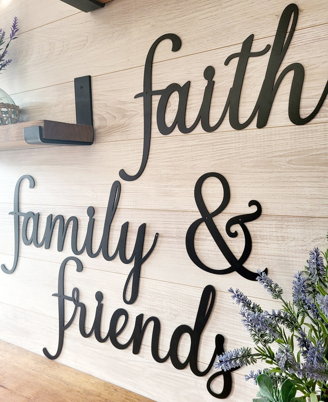 Faith Family & Friends Metal Sign Set of 4 Signs | Faith Sign | Wall ...