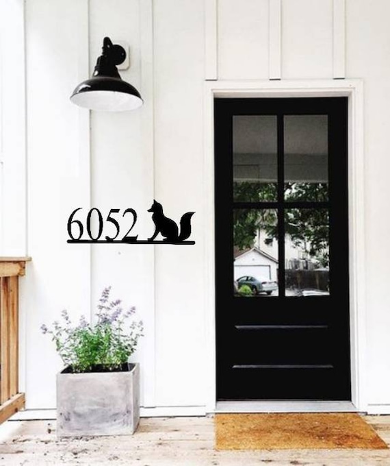 Wall Hangings Modern Industrial Address Large Fox Address Sign ...
