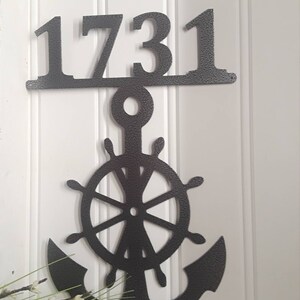Anchor Address Sign Nautical House Numbers Steel Lake Ocean - Etsy