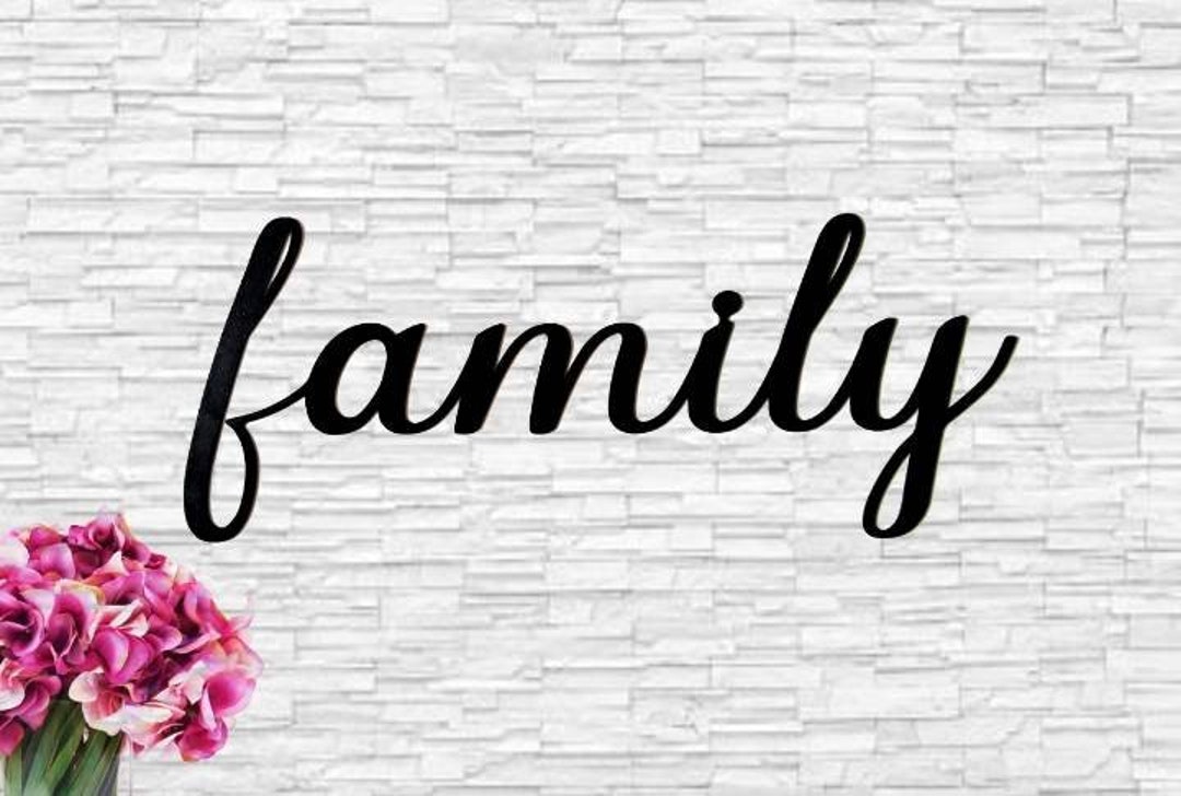 Family Sign Cursive Family Wood Sign Farmhouse Style Home Decor Family ...