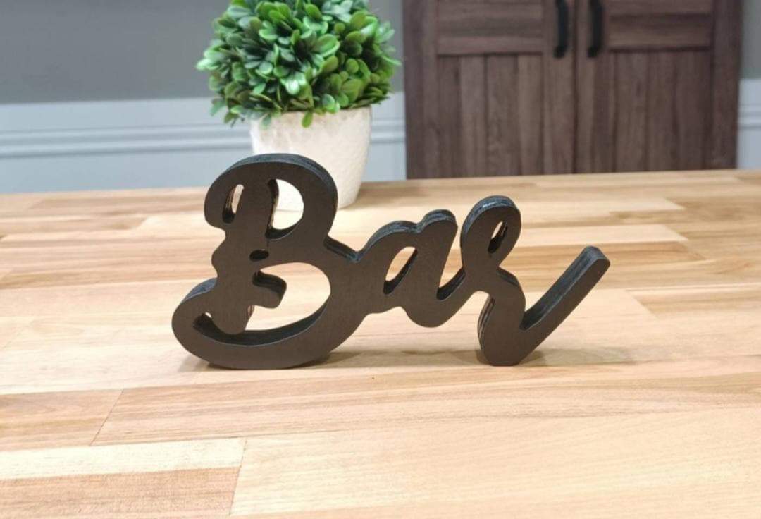 Bar Sign | Cursive Bar Sign | Cursive Bar Wood Sign | Bar Script Word ...