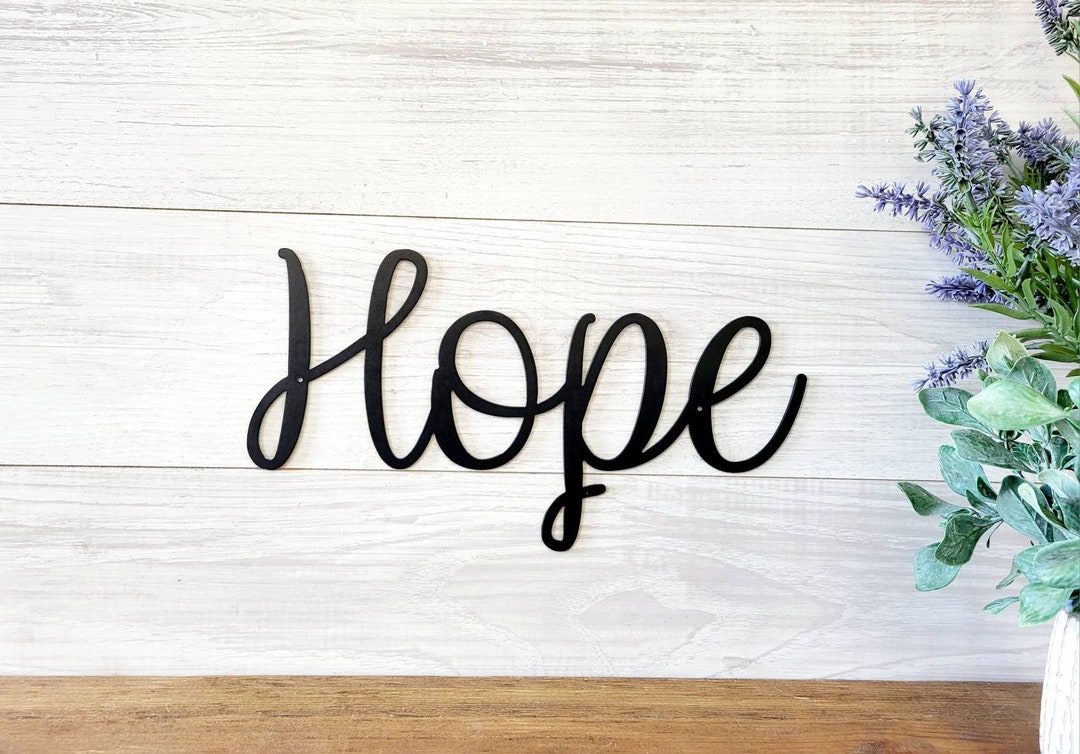 Hope Metal Sign love Sign Hope Metal Word Cursive Hope - Etsy