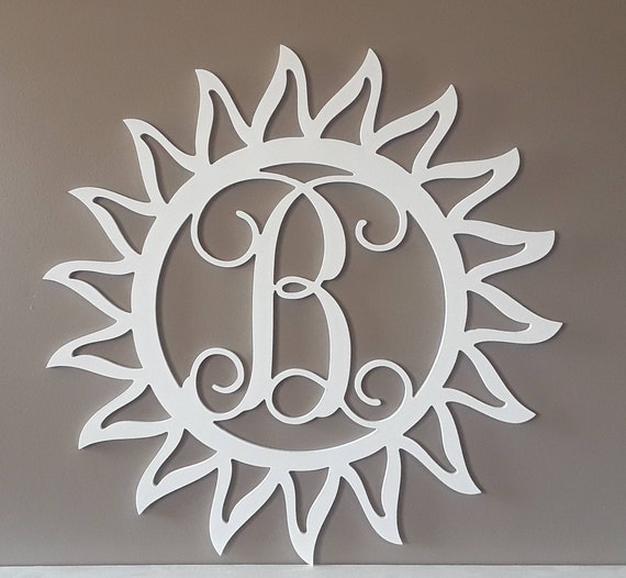 Monogram Sun Wreath Monogram Sun Sign Summer Sun Door | Etsy