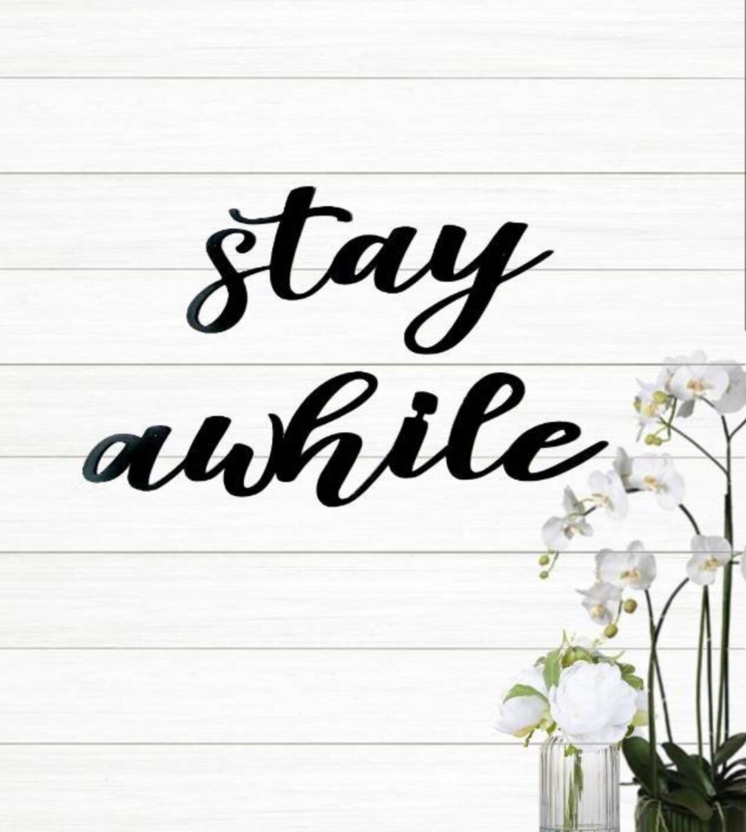 Stay Awhile Sign Metal Stay Awhile Sign Rustic Word Art Sign - Etsy