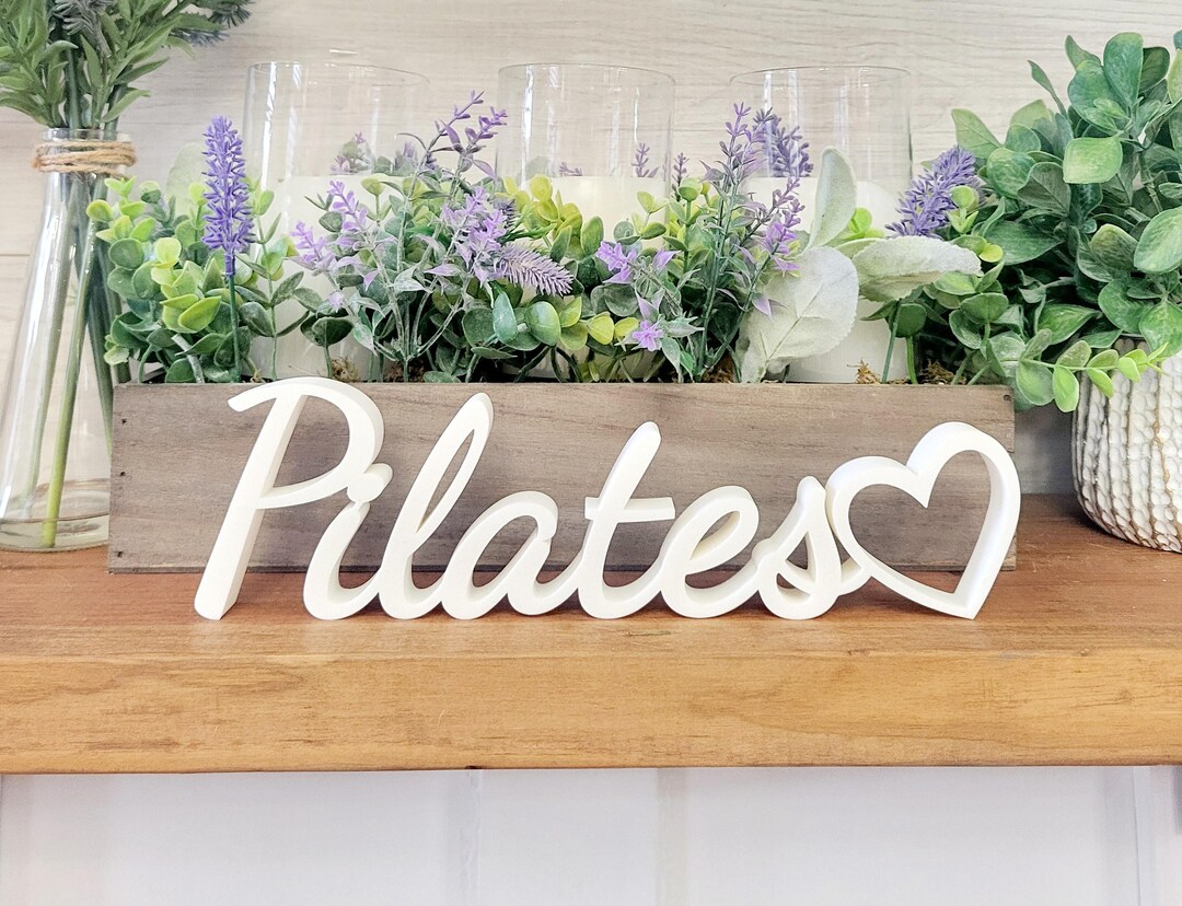 Freestanding Pilates Sign | Personalized Gym Sign | Workout Room Sign ...