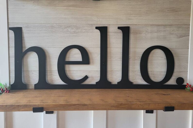 Hello Metal Sign Hello Entryway Sign Hello Metal Word - Etsy