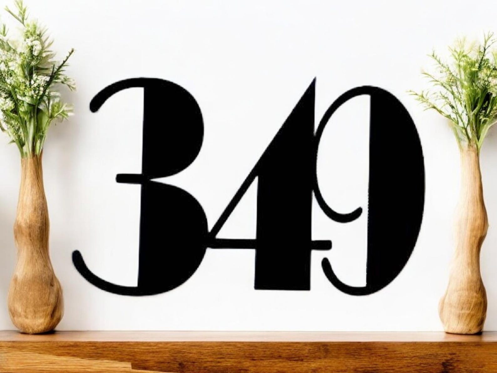 Art Deco House Number | Modern House Numbers | Metal Address Sign ...