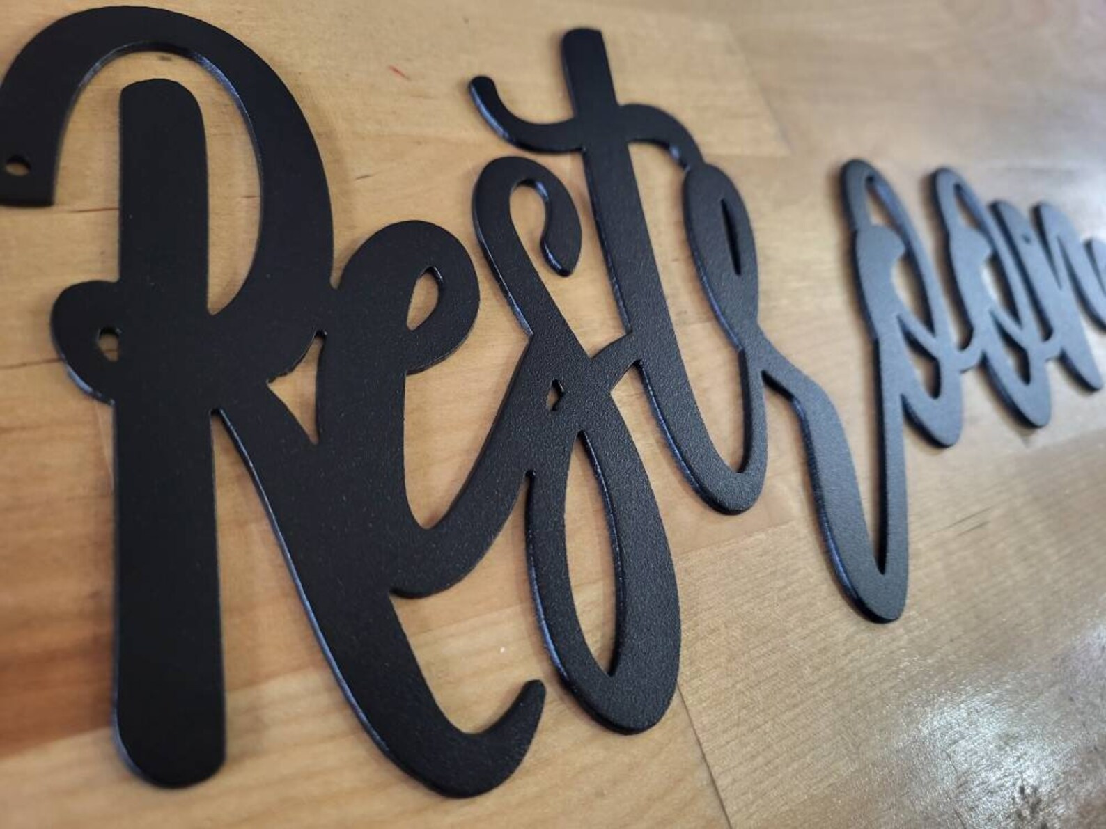 Restroom Sign Metal Restroom Sign Cursive Restroom Sign - Etsy