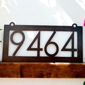 Horizontal Hanging Address Sign | Modern House Number Plaque | Garden ...