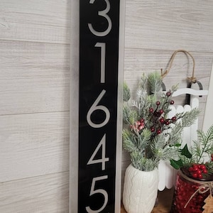 Vertical House Address Sign | Modern House Numbers | Acrylic Address ...