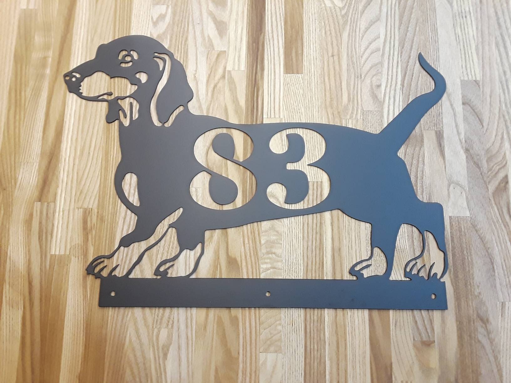 Dachshund Address Sign Dog Pup Custom House Number Hand Made | Etsy