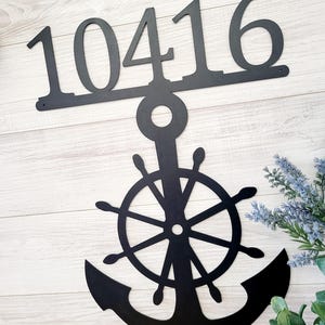 Anchor Address Sign | House Numbers | Nautical Sign | Lake House Sign ...