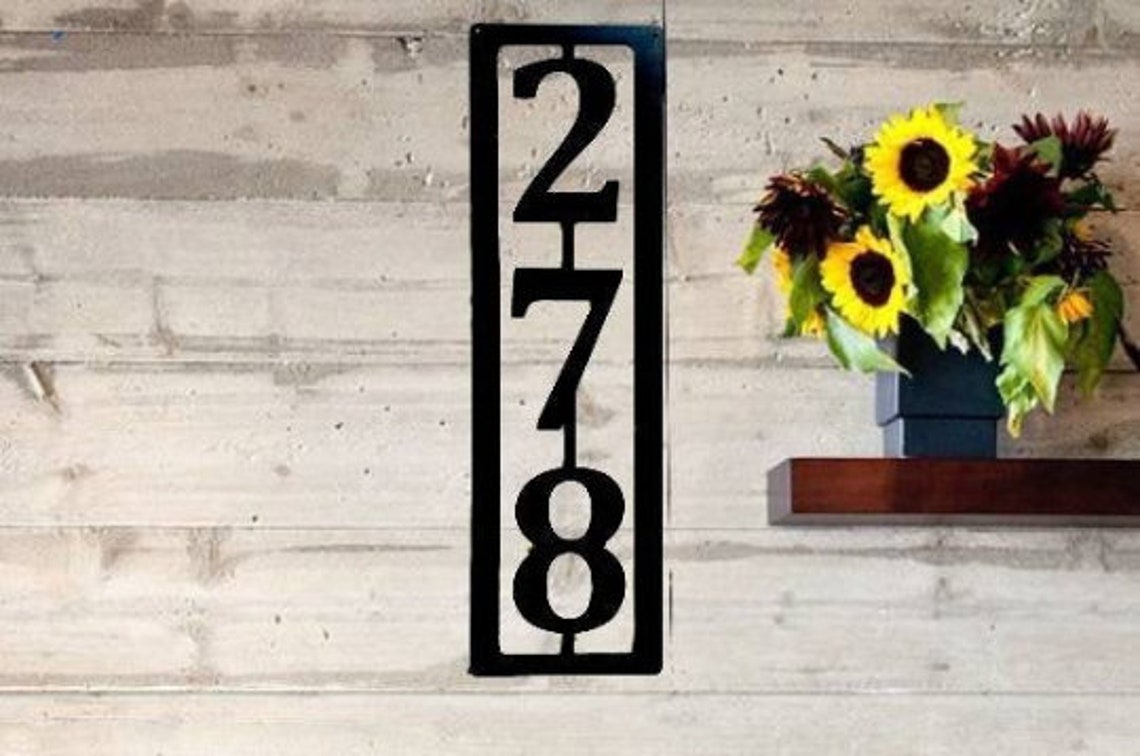 Large Number Address Plaque Metal Address Sign Vertical | Etsy