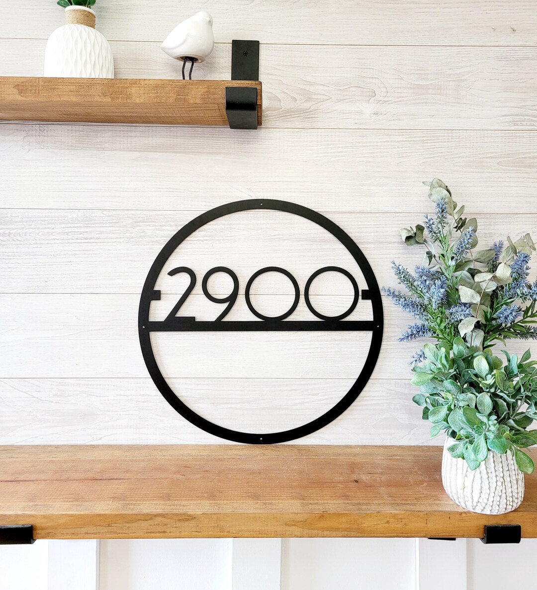 Large House Numbers Round | Modern House Number Sign | Street Name Sign ...