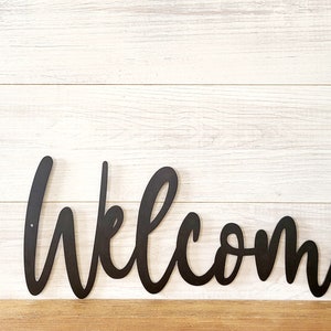 Welcome Sign Cursive Welcome Sign Metal Wall Sign Custom Metal Wall Art ...