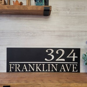 Large Number Address Plaque | Horizontal Address Sign | Metal Address ...