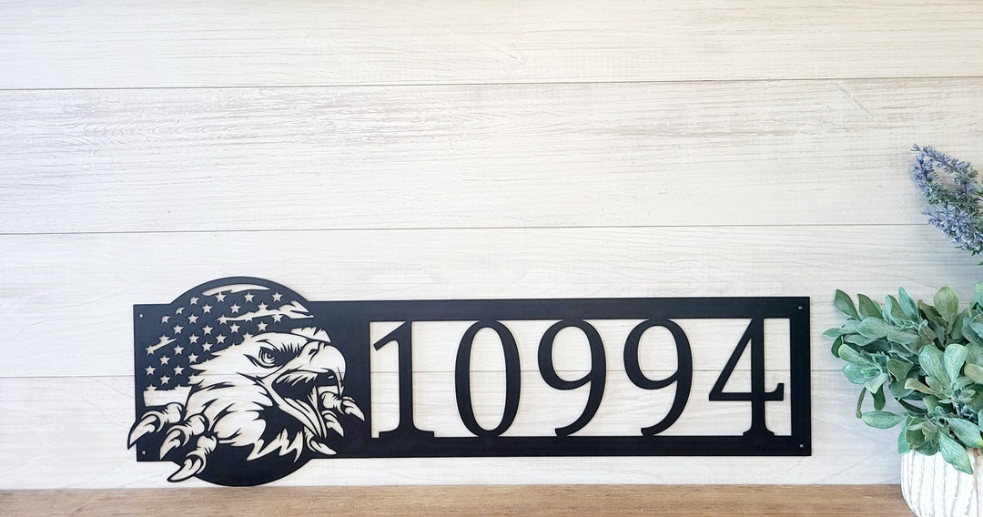 Patriotic Address Sign | American Eagle Address Plaque | American Flag ...