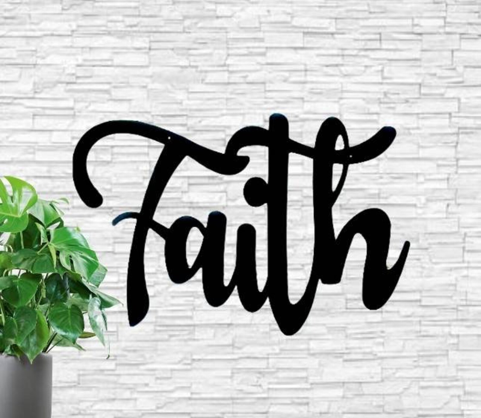 Faith Metal Sign Faith Sign Faith Metal Word Cursive | Etsy