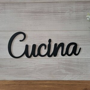 Cucina Sign Cucina Metal Sign Homemade Sign Kitchen Wall Decor Cursive ...