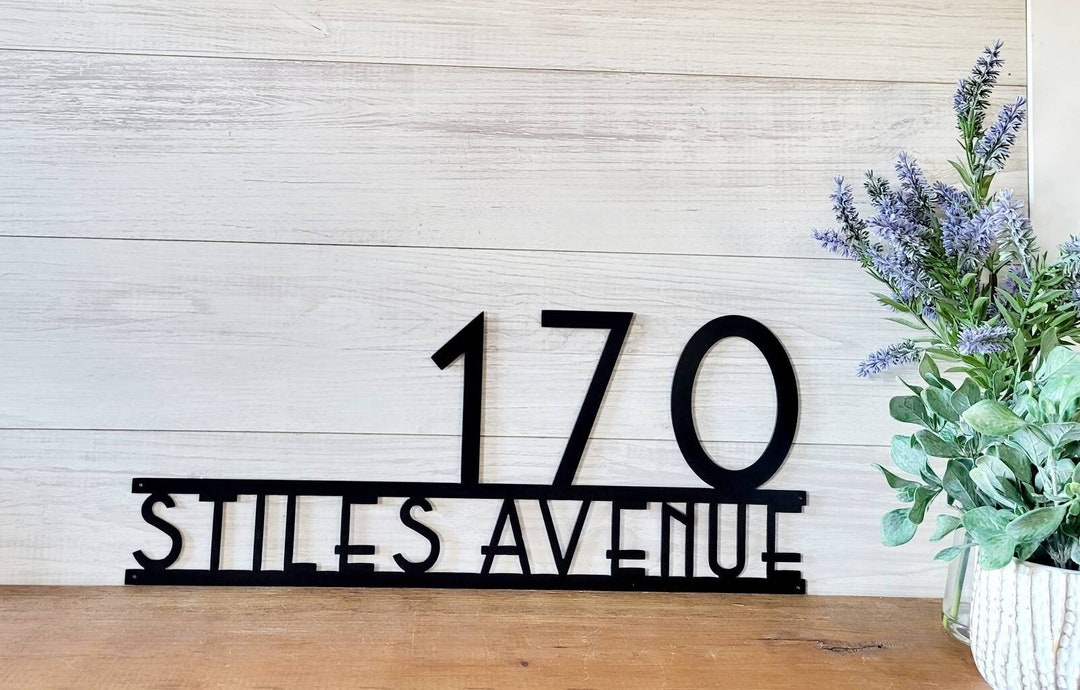 Custom Address Sign | Modern House Numbers | Street Name Sign | Metal ...
