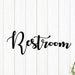 Restroom Sign Metal Restroom Sign Cursive Restroom Sign - Etsy