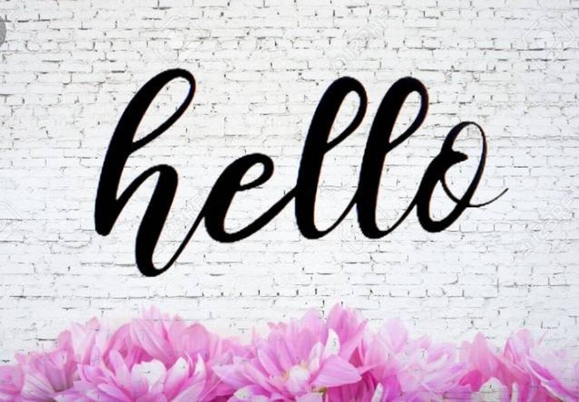 Hello Metal Sign Hello Entryway Sign Hello Cursive Metal | Etsy