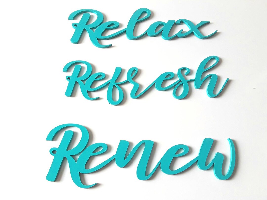 Relax Refresh Renew Bath Signs Relax Bathroom Sign Set of 3 Wood ...