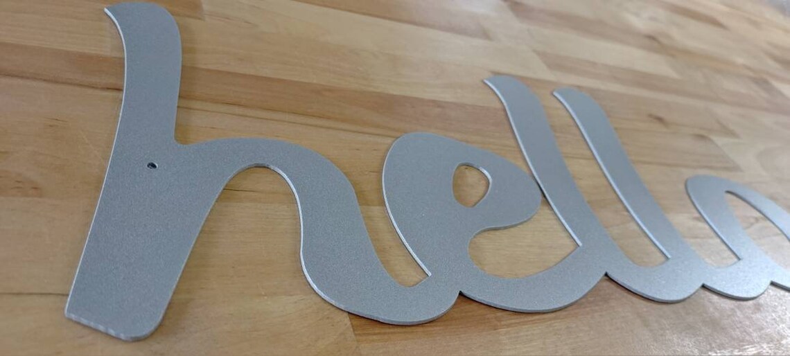 Hello Metal Sign Hello Entryway Sign Hello Cursive Metal - Etsy
