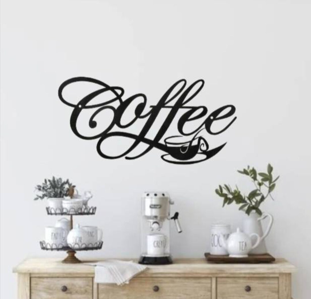 Coffee Bar Sign | Kitchen Decor| Metal Art | Metal Coffee Bar Sign ...
